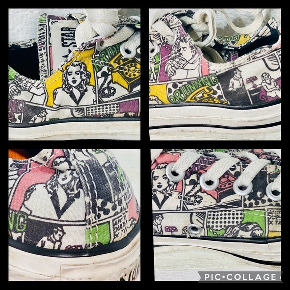 Converse | Shoes | Converse Cartoon All Star Low Tops Men 6 Women 8 ...